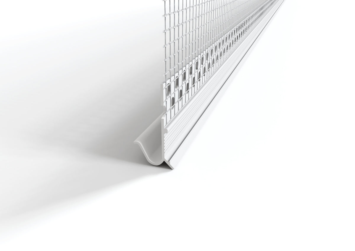 Profilo per partenza in PVC con rete. Barra 2.5 m – MINERVA PROFILI